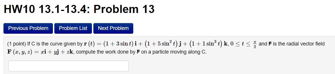 Solved (1 point) If C is the curve given by | Chegg.com