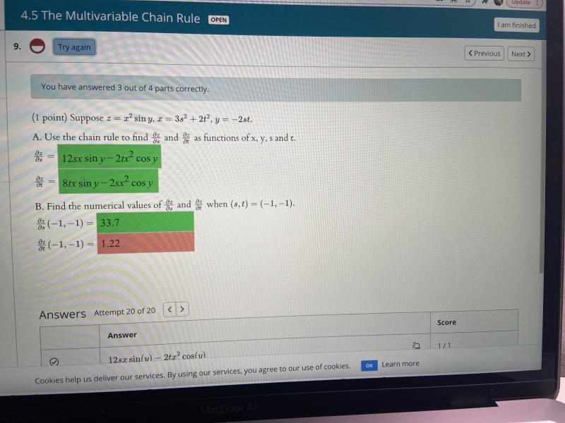 Solved Update 4.5 The Multivariable Chain Rule OPEN I am | Chegg.com