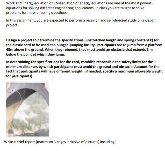 Solved Please use work and energy equation, the conversation | Chegg.com