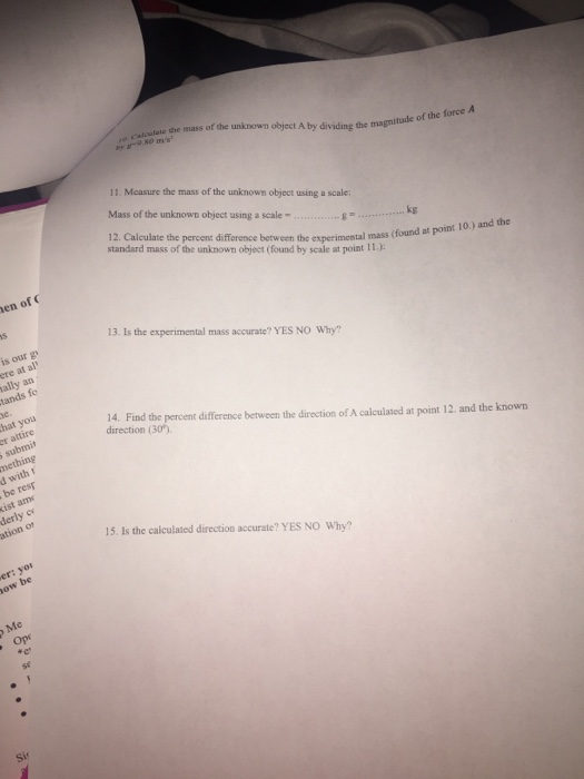 Solved Force Table Lab Report Table 1 Table 2 Force Mass | Chegg.com