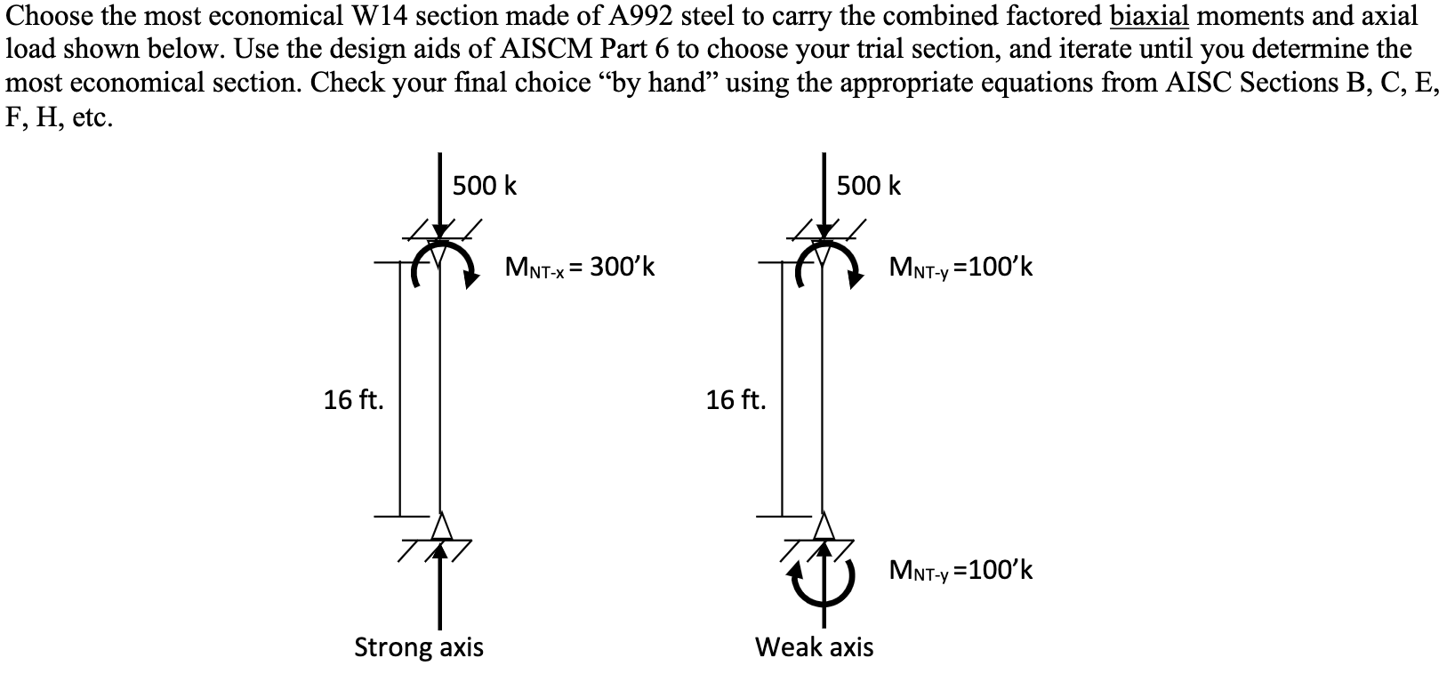 Solved Choose the most economical W14 section made of A992 | Chegg.com