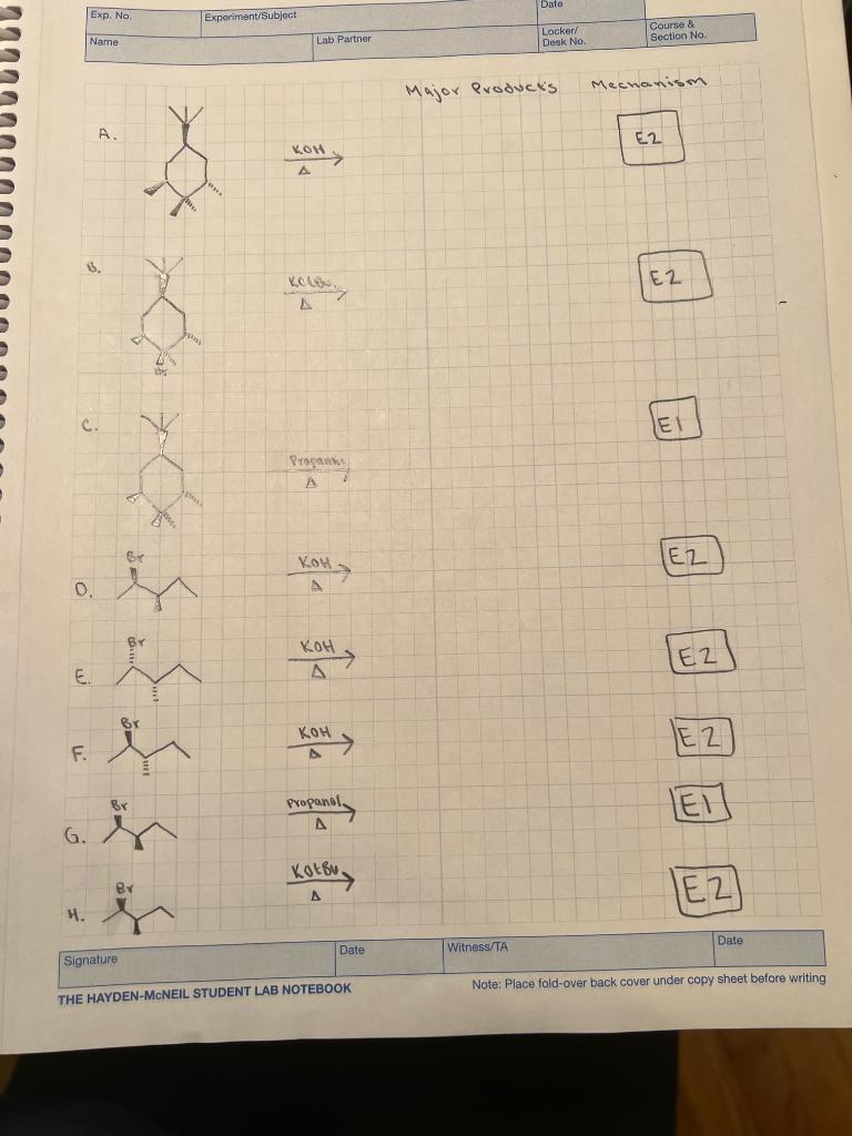 Solved THE HAYDEN-McNEIL STUDENT LAB NOTEBOOK Note: Place | Chegg.com