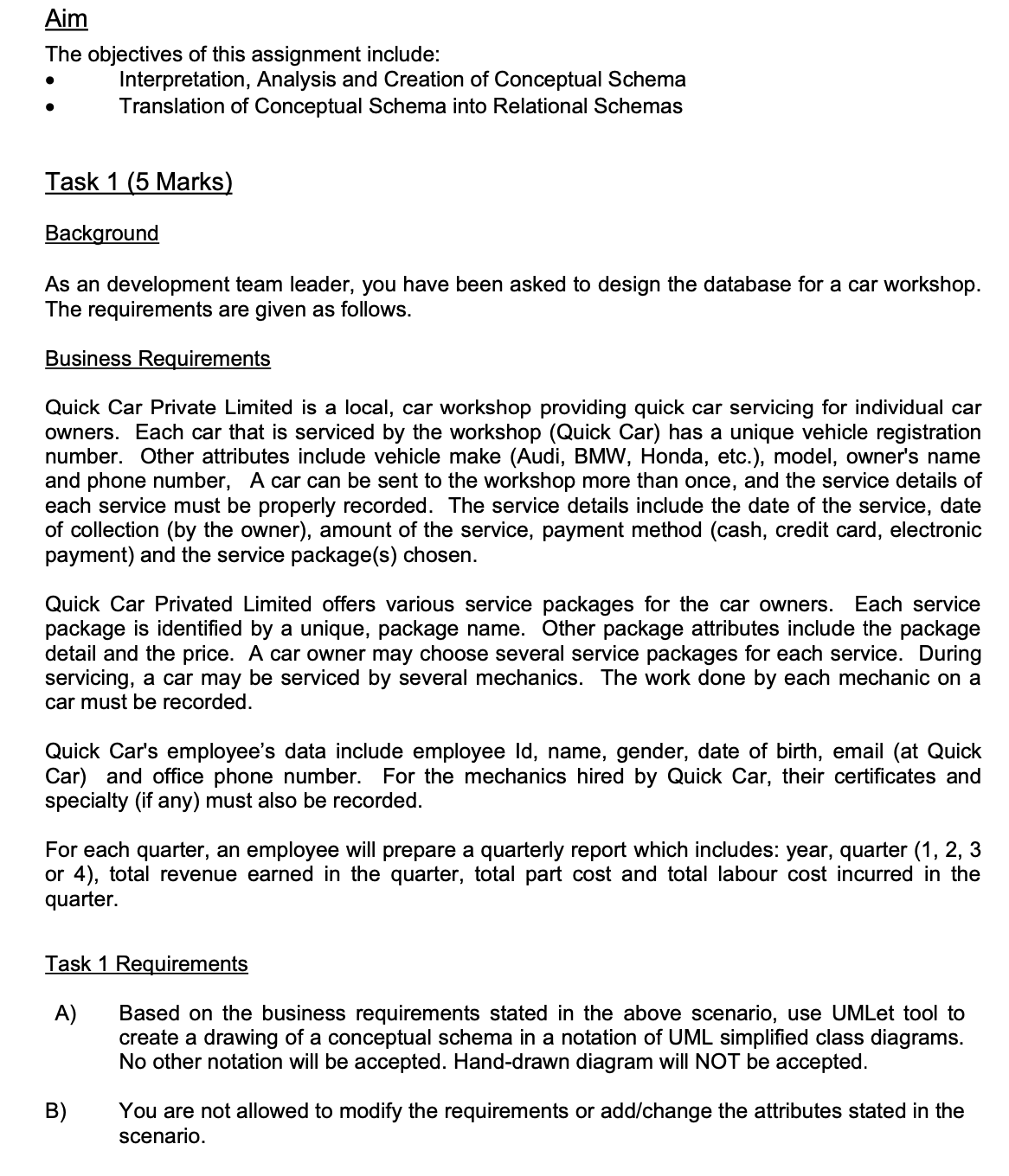 Solved Aim The objectives of this assignment include: - | Chegg.com
