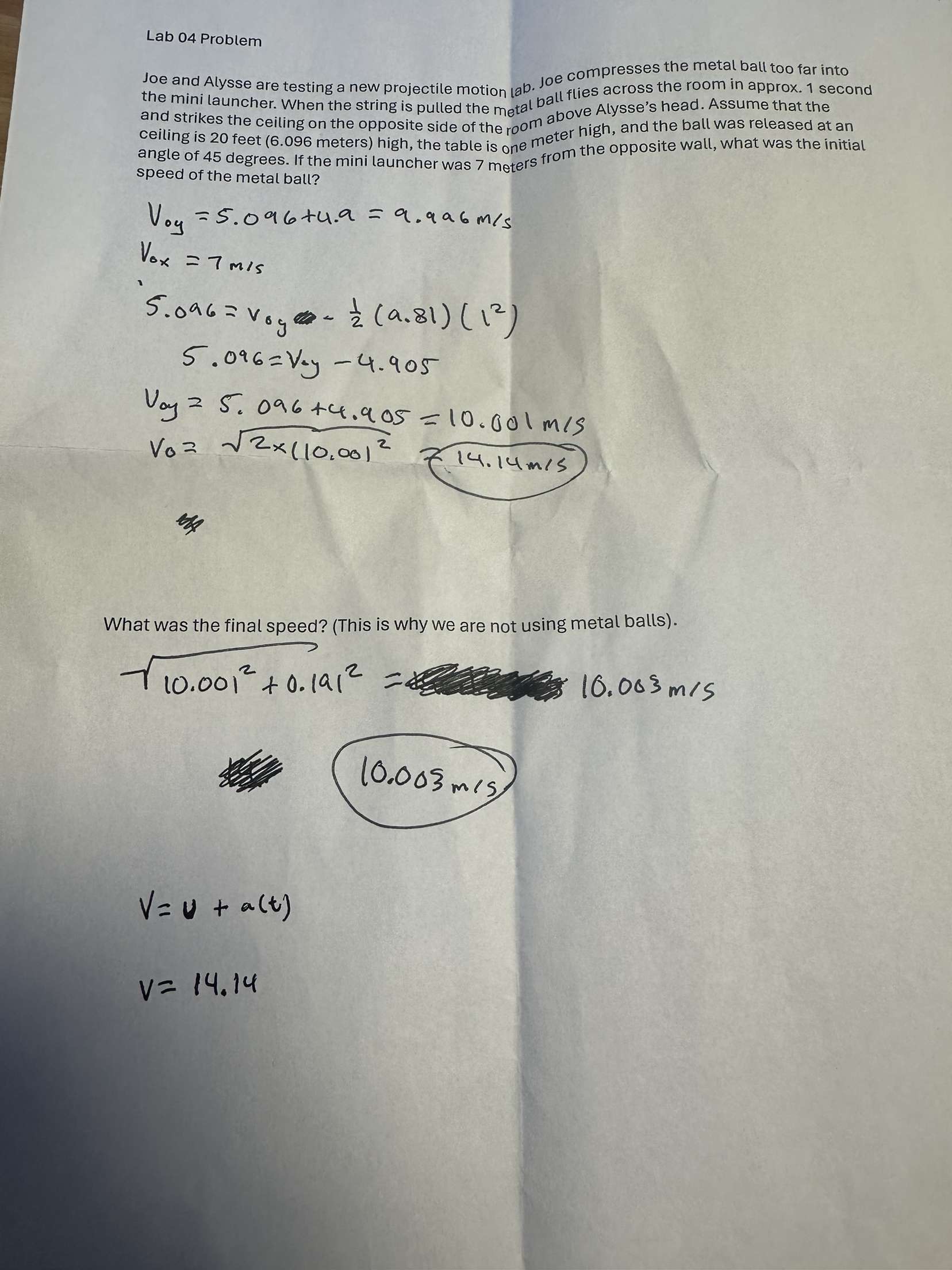 Solved Lab 04 ﻿ProblemJoe and Alysse are testing a new | Chegg.com