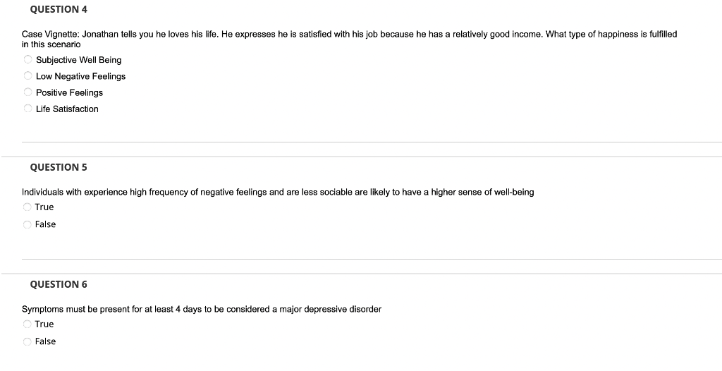 Solved Case Vignette: Jonathan tells you he loves his life. | Chegg.com