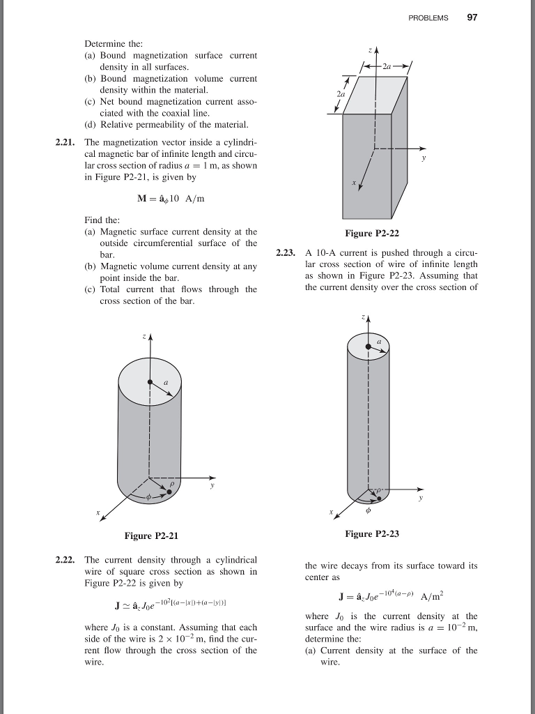 Solved PROBLEMS 97 Determine the (a) Bound magnetization | Chegg.com