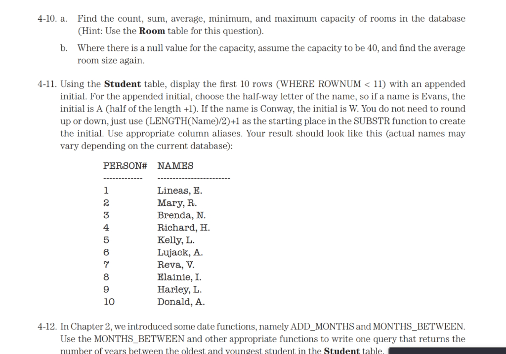 Solved 4 10 A Find The Count Sum Average Minimum And