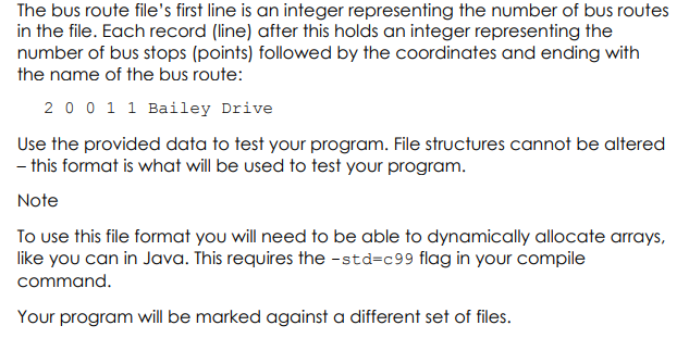 Write a C program to assign students to bus routes by | Chegg.com