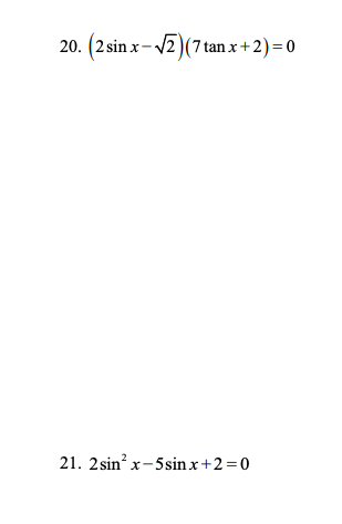 Solved Solve the following trigonometric equations in the | Chegg.com