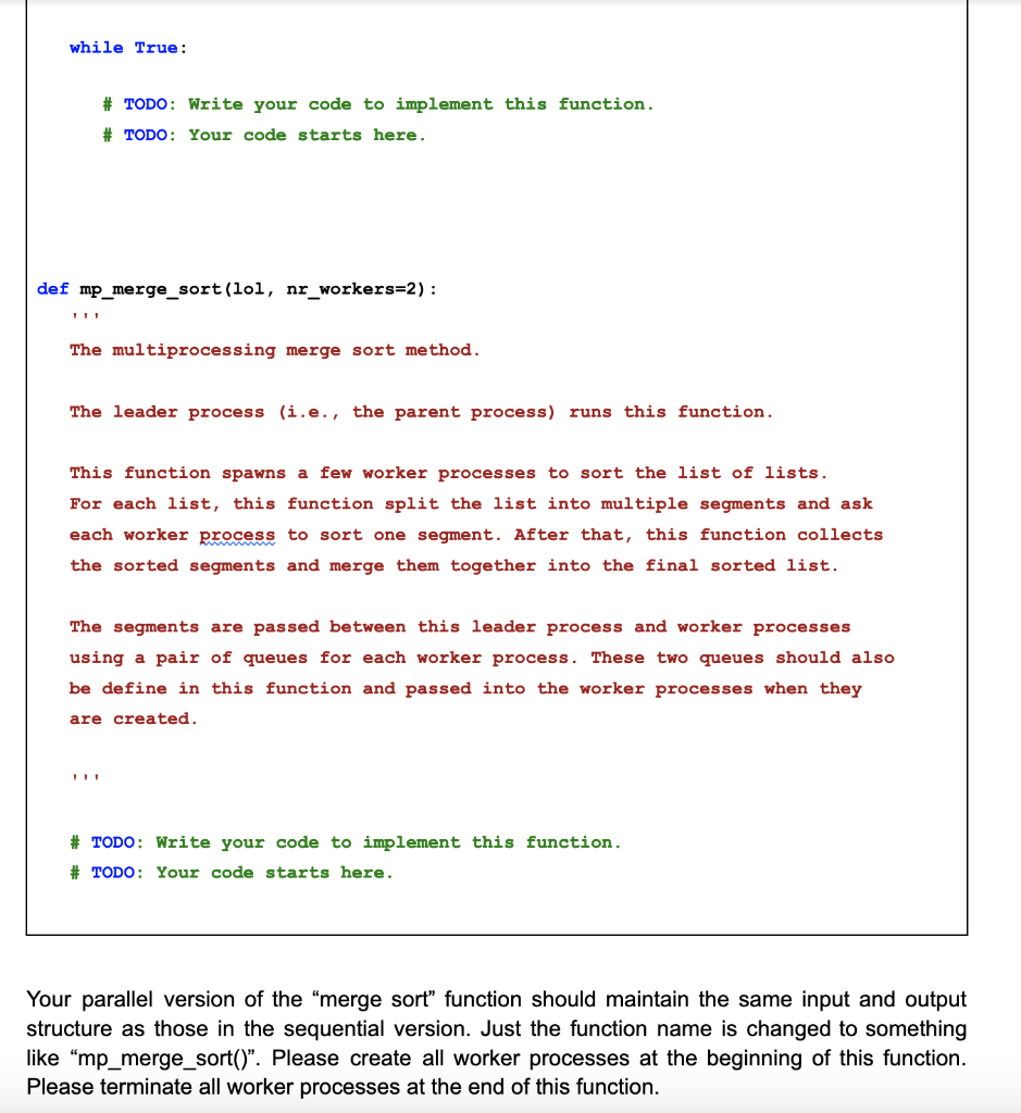 Solved (2) Please write a parallel version of "merge sort" | Chegg.com