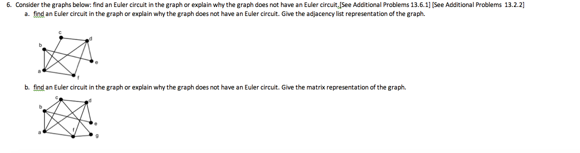 Solved 6. Consider the graphs below: find an Euler circuit | Chegg.com