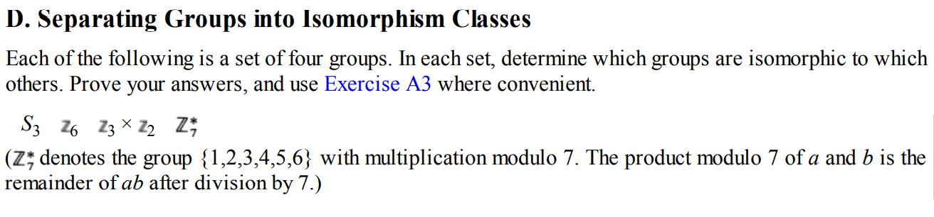 Solved D. Separating Groups into Isomorphism Classes Each of | Chegg.com