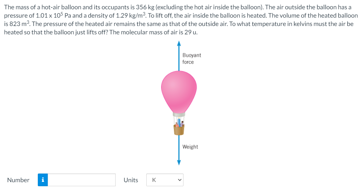 Solved The mass of a hot-air balloon and its occupants is | Chegg.com