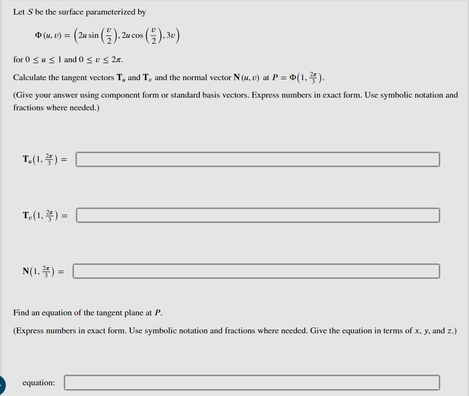Solved Let S ﻿be the surface parameterized | Chegg.com