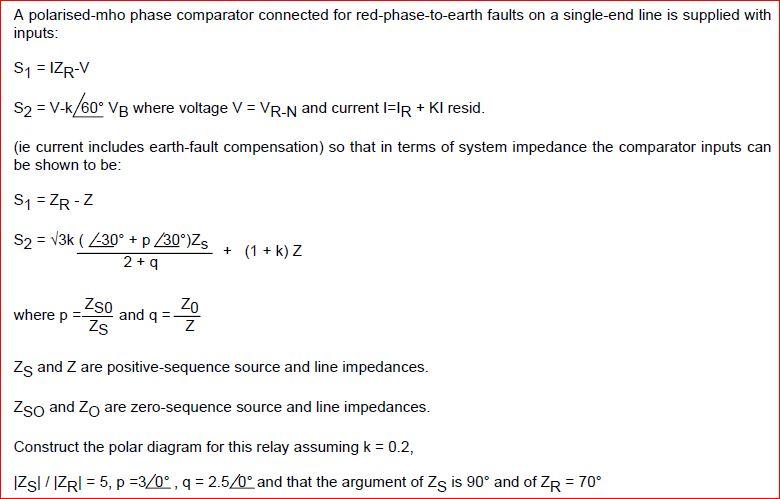 Solved A polarised-mho phase comparator connected for | Chegg.com
