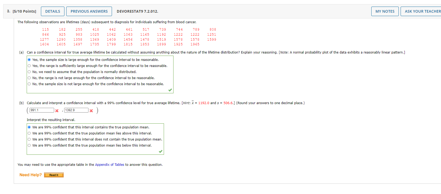 Solved 3. [5/10 Points] DETAILS PREVIOUS ANSWERS DEVORESTAT9 | Chegg.com