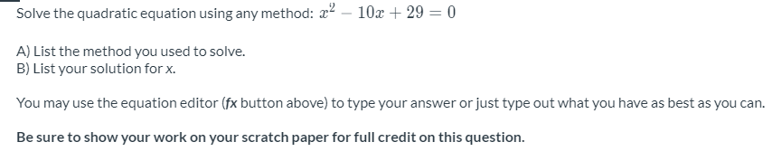 Solved Solve the quadratic equation using any method: 22 – | Chegg.com