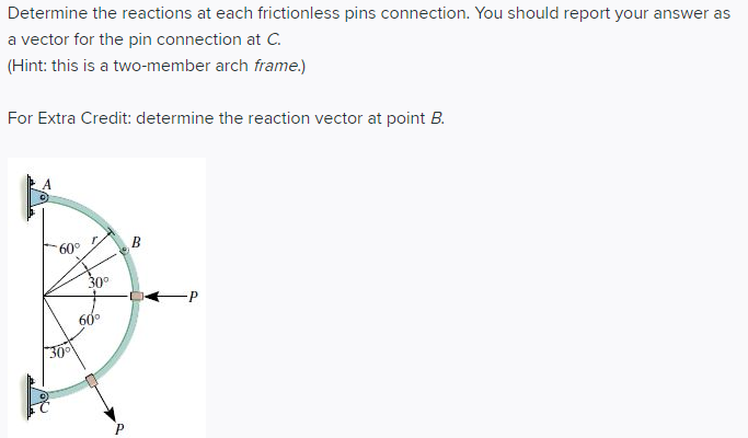 Solved Determine the reactions at each frictionless pins | Chegg.com