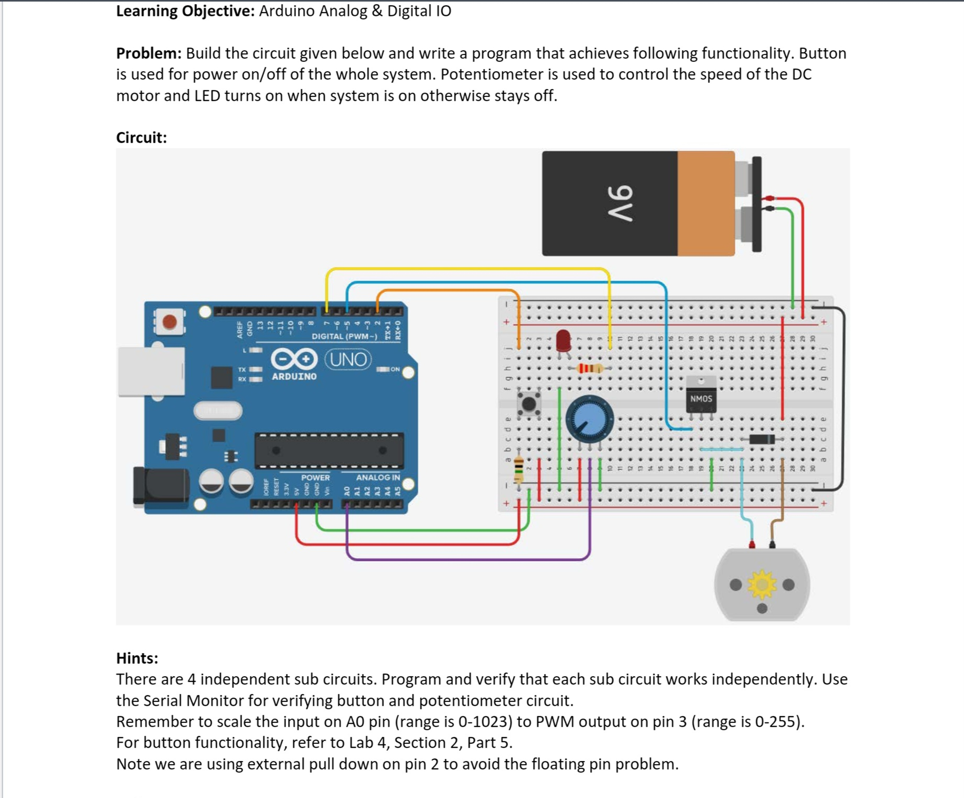 Solved Using TinkerCAD,Build the circuit given below and | Chegg.com