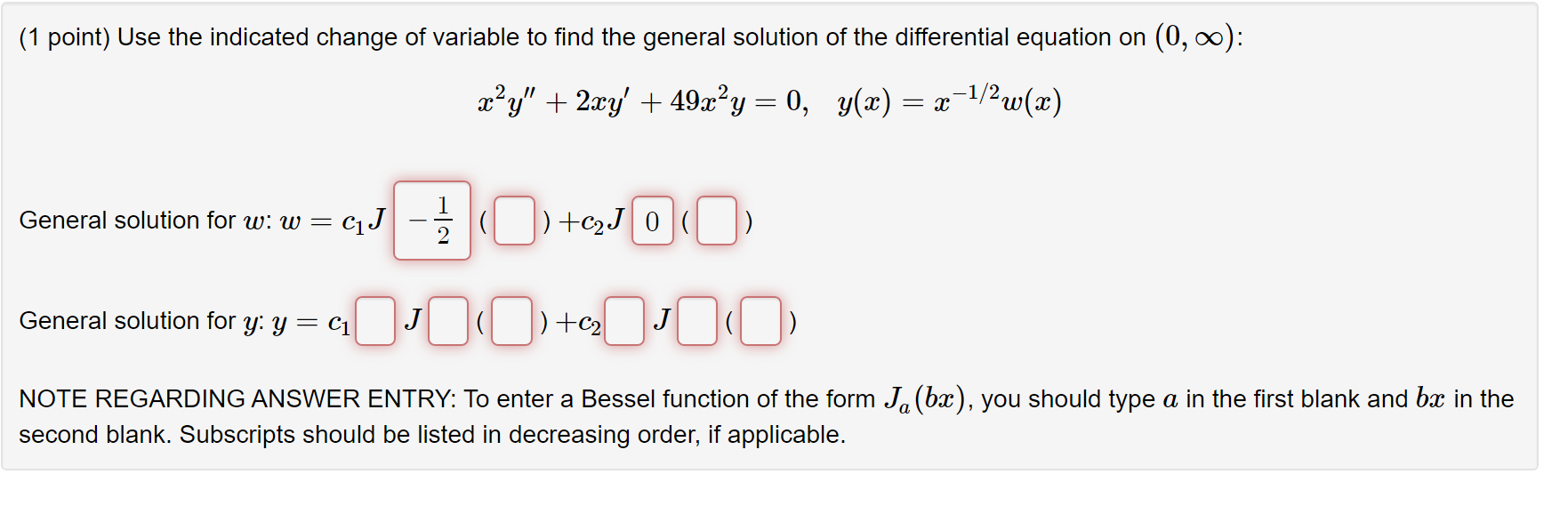 [Solved]: (1 point) Use the indicated change of variable t