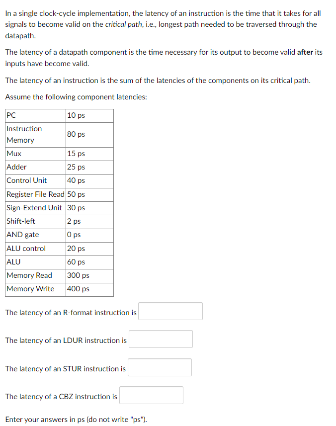 Solved Notice that there is no register write latency, since | Chegg.com
