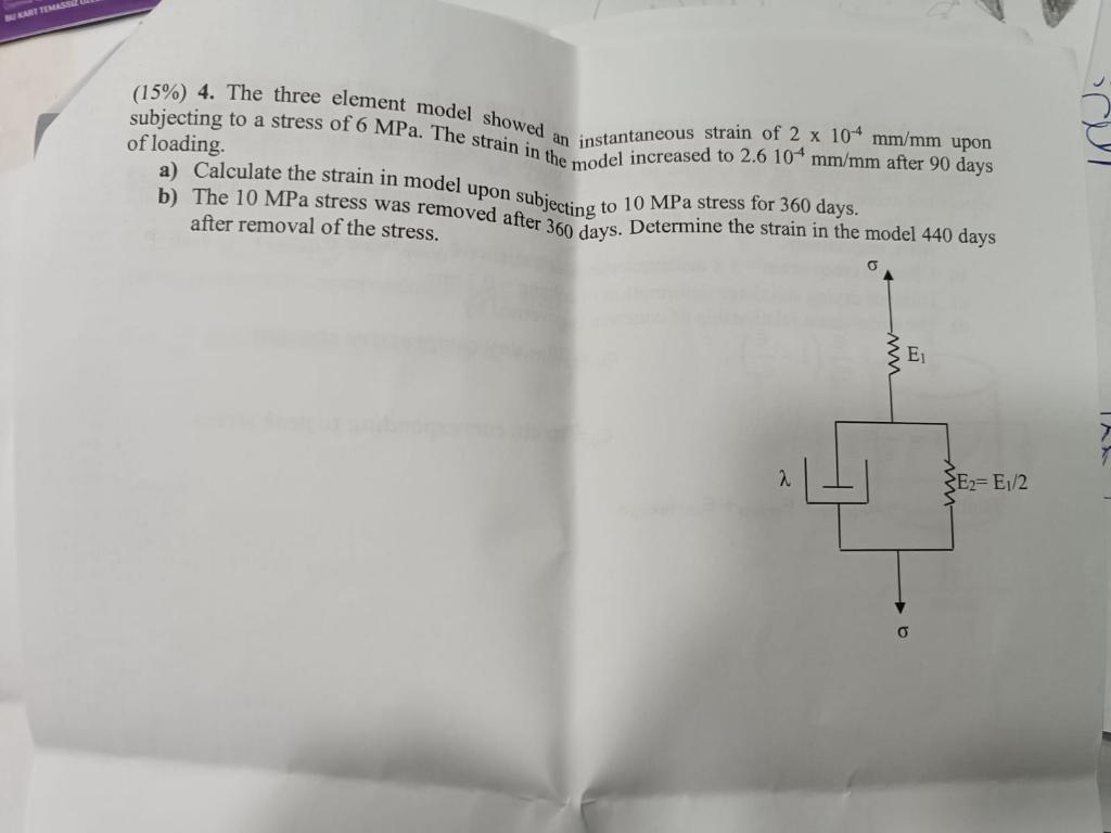 Solved (15\%) 4. The three element model showed an | Chegg.com
