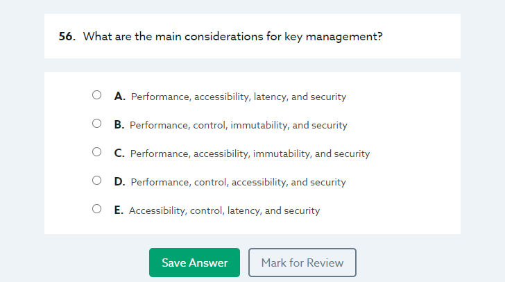 Solved What are the main considerations for key | Chegg.com