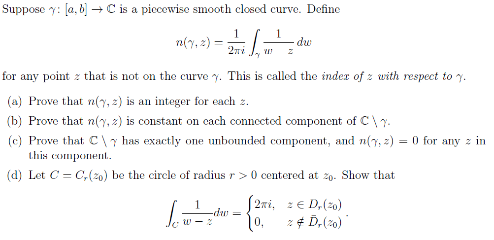 Solved Suppose y: [a, b] → C is a piecewise smooth closed | Chegg.com