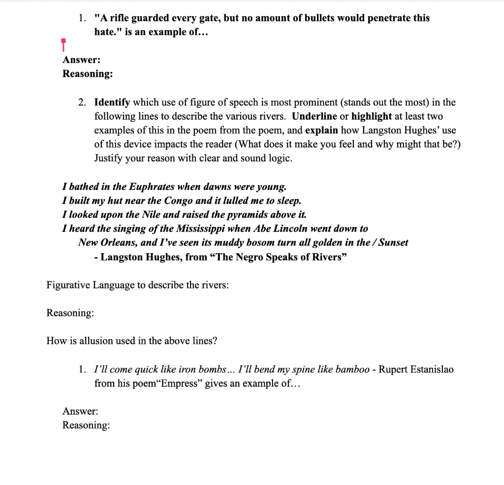 Figurative Language & Literary Terms | Chegg.com