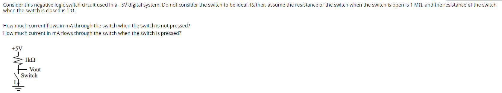 Solved Consider this negative logic switch circuit used in a | Chegg.com