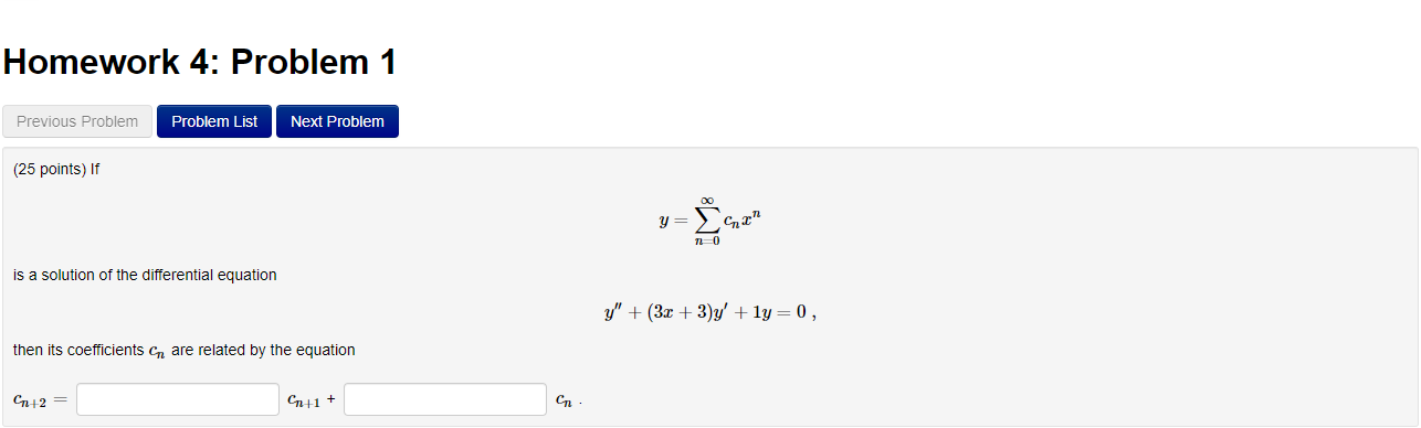 Solved Homework 4: Problem 1 Previous Problem Problem List | Chegg.com