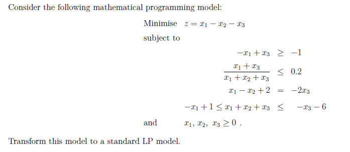 Solved Consider the following mathematical programming | Chegg.com