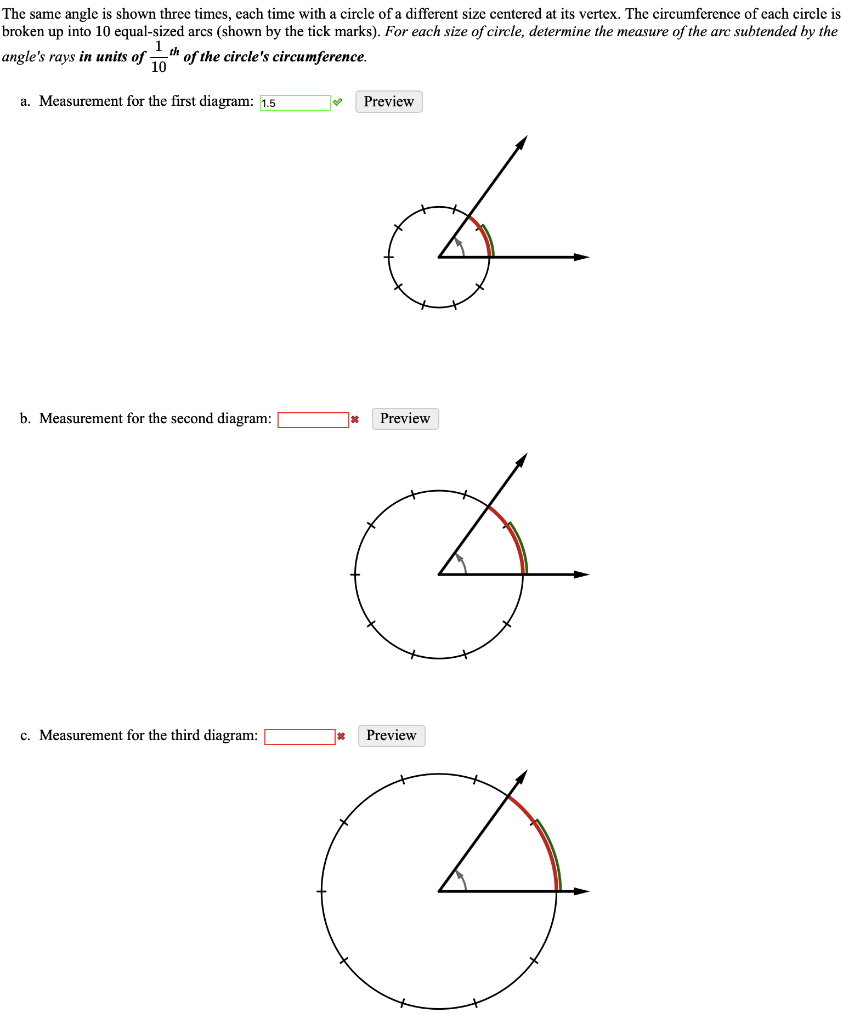 Solved The same angle is shown three times, each time with a | Chegg.com