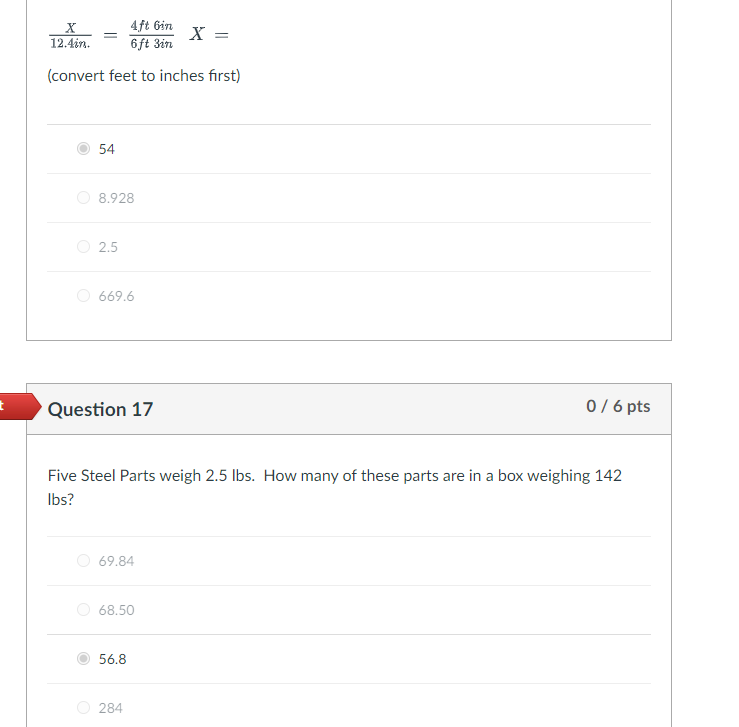 Solved 12.4in+X=6ft3in4ft6inX= (convert feet to inches | Chegg.com