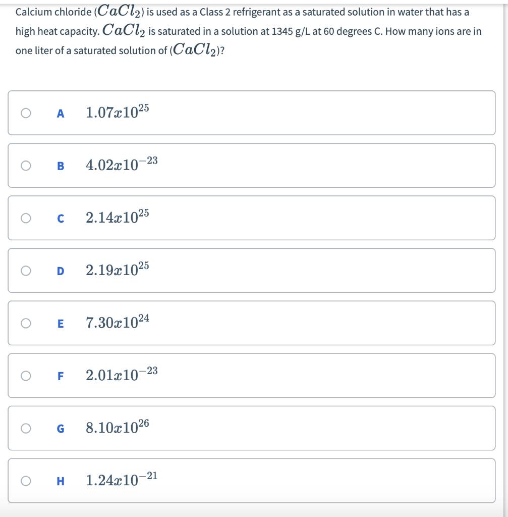 Solved Calcium chloride (CaCl2) is used as a Class 2 | Chegg.com