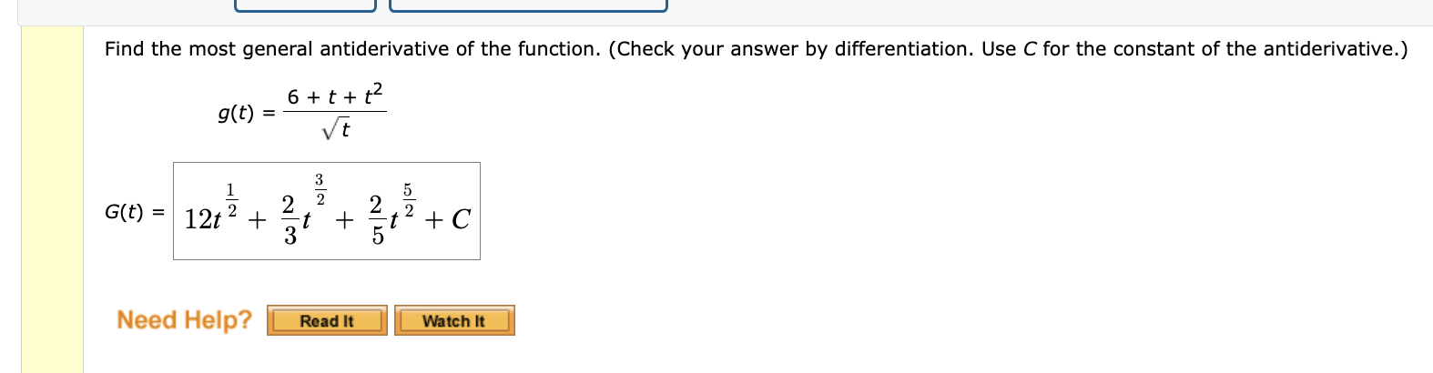 Solved Find The Most General Antiderivative Of The Function