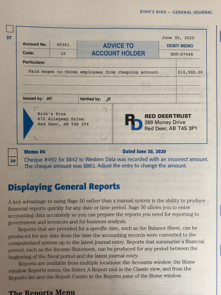 Solved In the textbook Using Sage 50 Accounting 2018, please | Chegg.com