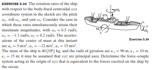 Solved EXERCISE 5.34 The rotation rates of the ship with | Chegg.com