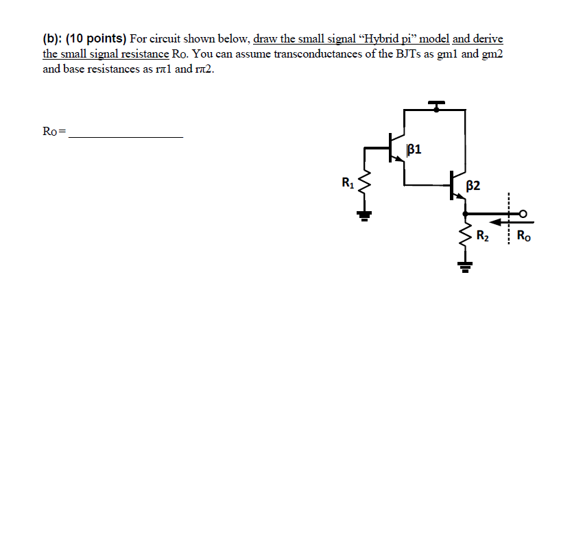 Solved (b): (10 points) For circuit shown below, draw the | Chegg.com