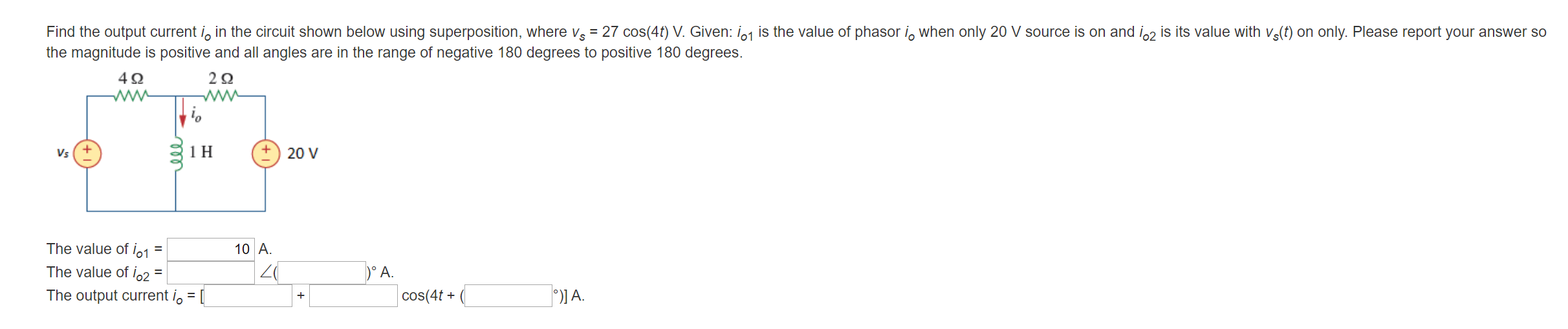 Solved Find the output current i, in the circuit shown below | Chegg.com