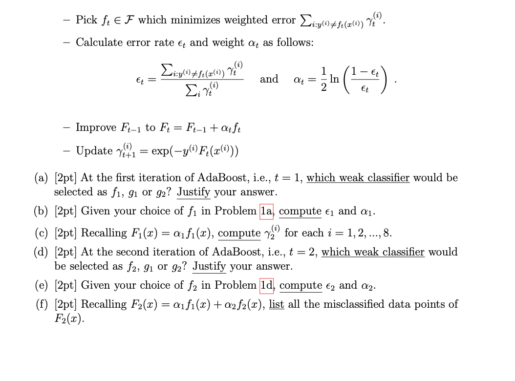 Solved [AdaBoost] ﻿Consider a dataset | Chegg.com