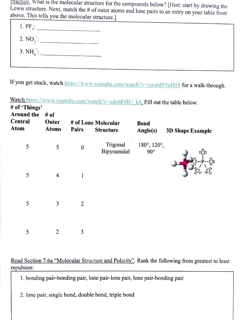 Solved Practice. What is the molecular structure for the | Chegg.com