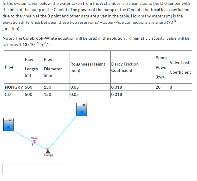 Solved In the system given below, the water taken from the A | Chegg.com