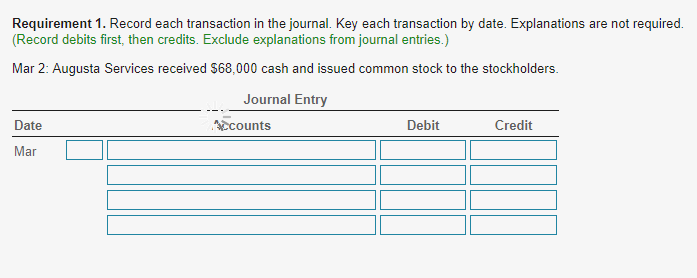 Solved Requirement 1. Record each transaction in the | Chegg.com