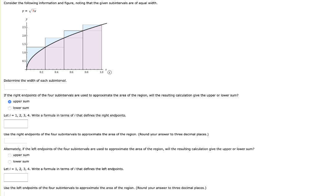 Solved 1a 1b. Use left and right endpoints and the given | Chegg.com