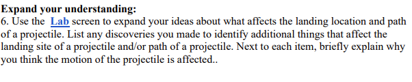 Solved Expand your understanding: 6. Use the Lab screen to | Chegg.com