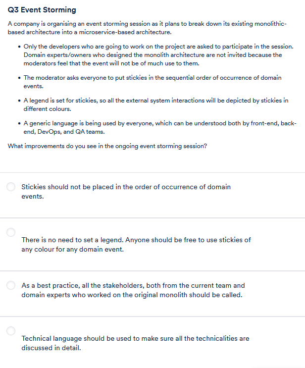 Solved Q3 Event Storming A company is organising an event | Chegg.com