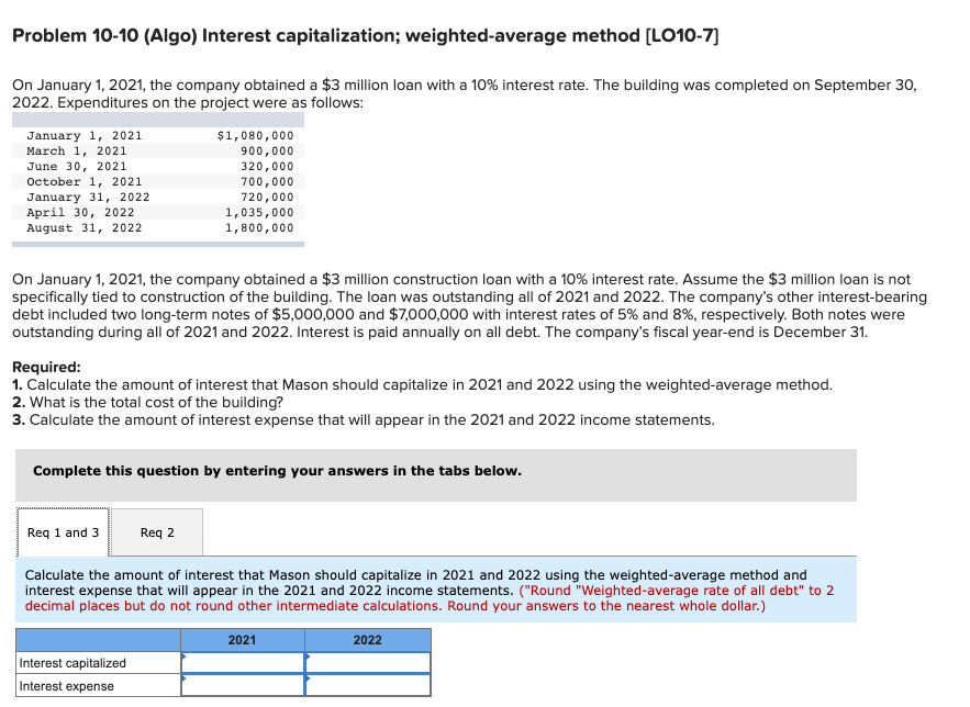 Solved Problem 10−10 (Algo) Interest capitalization; | Chegg.com