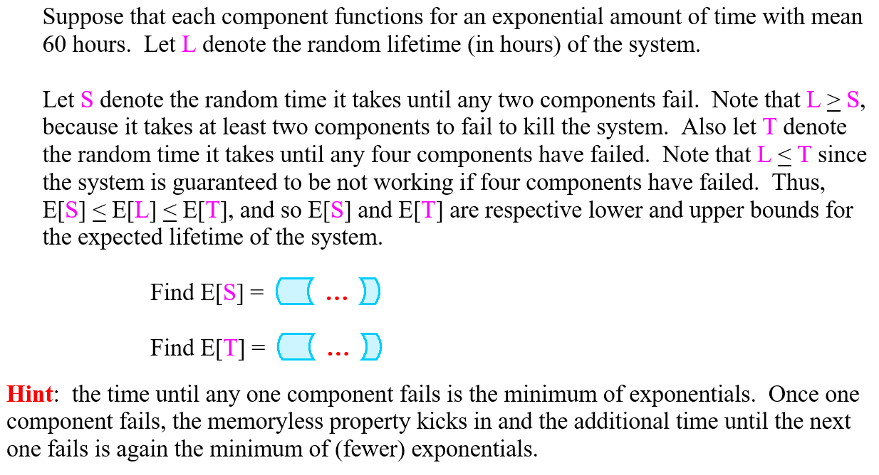 Solved Suppose that each component functions for an | Chegg.com
