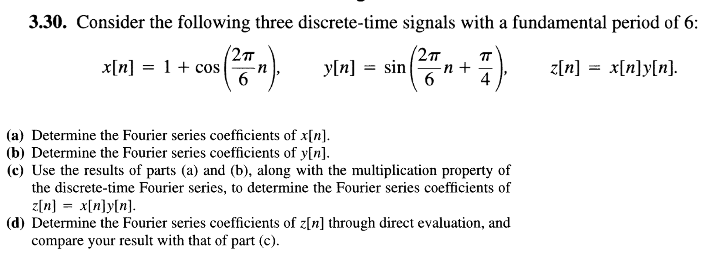 3.30. ﻿Consider the following three discrete-time | Chegg.com